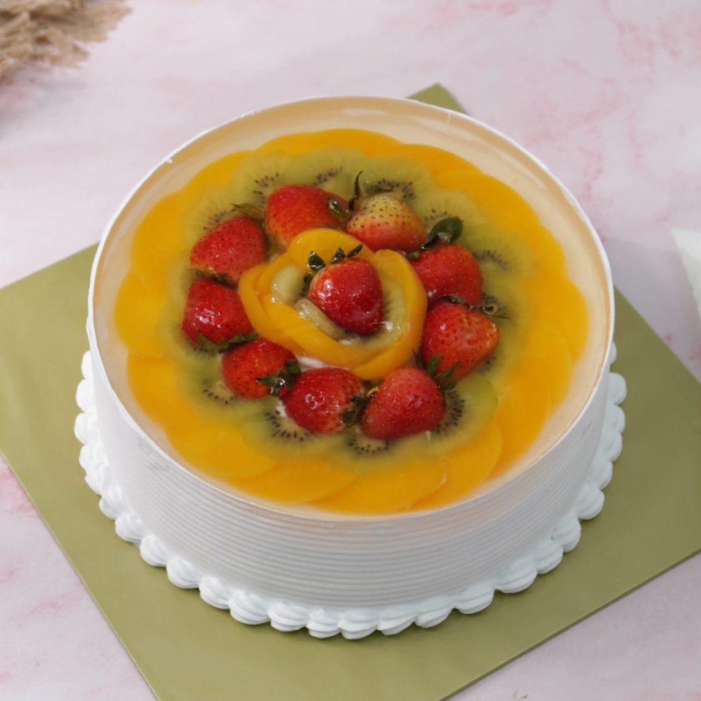Fruits Topped Cake - Bake With Yen